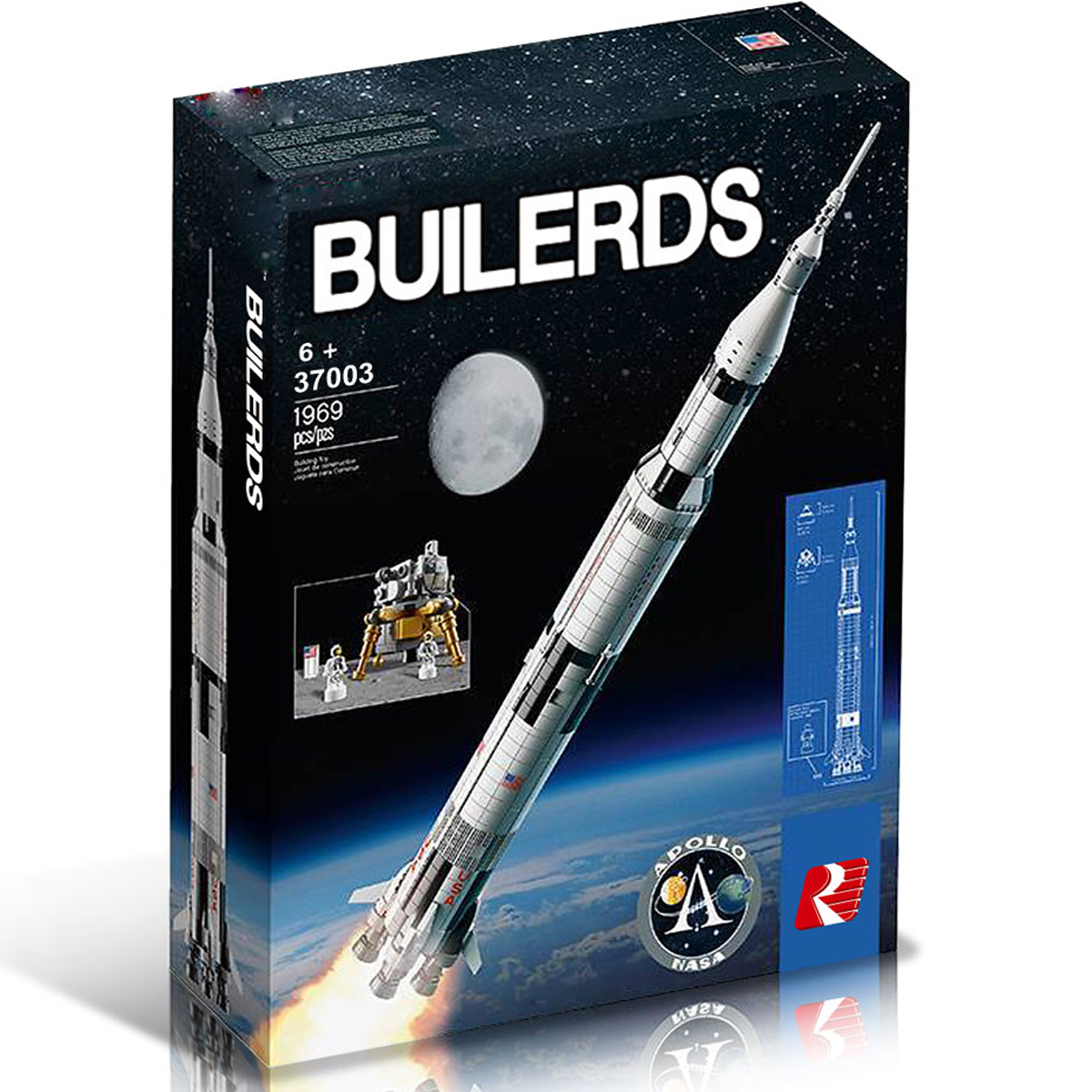 Lego Ideas 21309 NASA Apollo Saturn V Aero Rocket LEGO Building Block ...