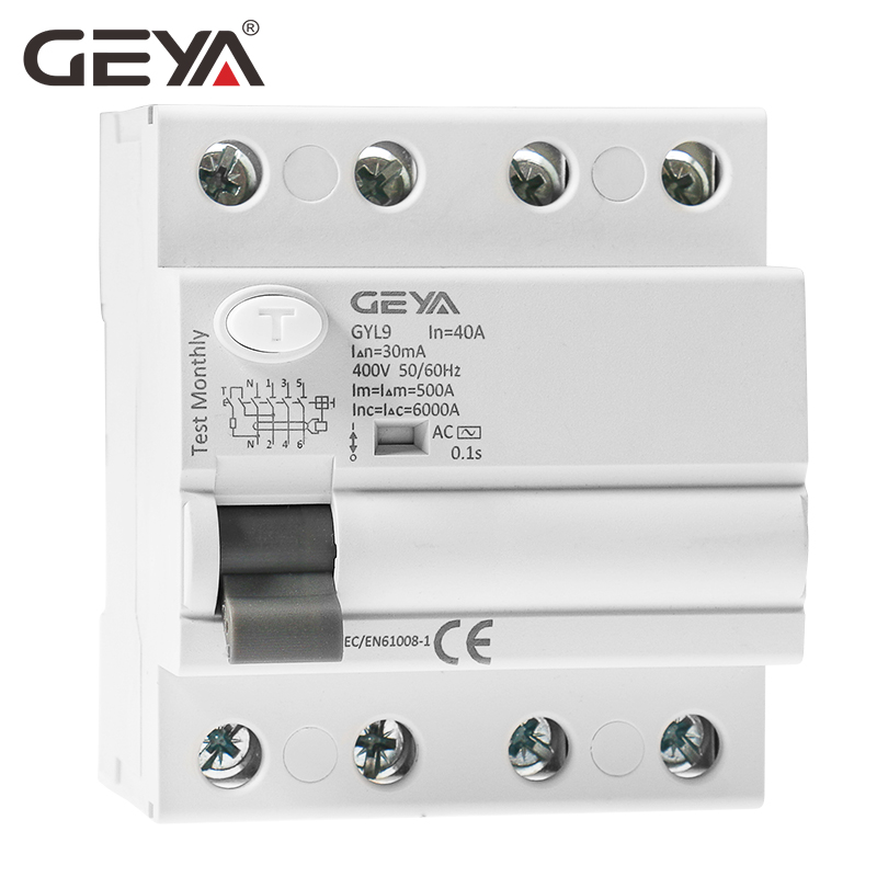 GEYA GYL9 Type AC Electro magnetic Breaker ELCB RCCB Electric 3P+N 25A 40A 63A 80A 100A RCD 30mA ...