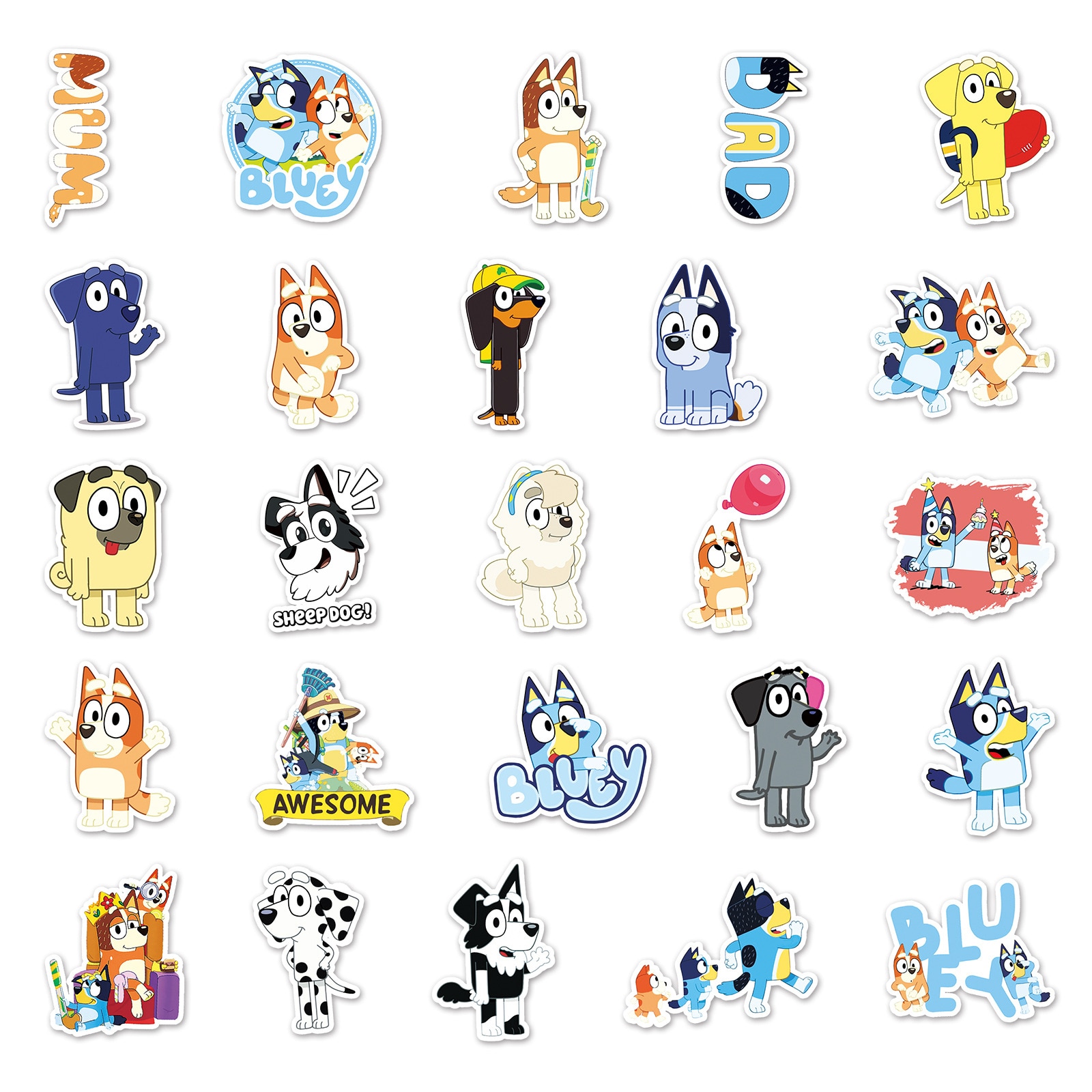 50 Bluey Cartoon Anime Stickers DIY Toys Kawaii Gifts Laptop Labels ...