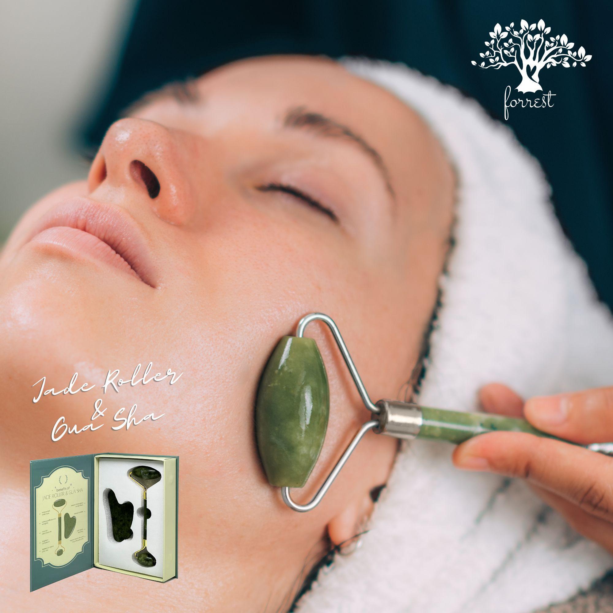 Forrest Jade roller and Gua Sha set ฟอร์เรสท์ ลูกกลิ้งหยก กัวซา เชท ...
