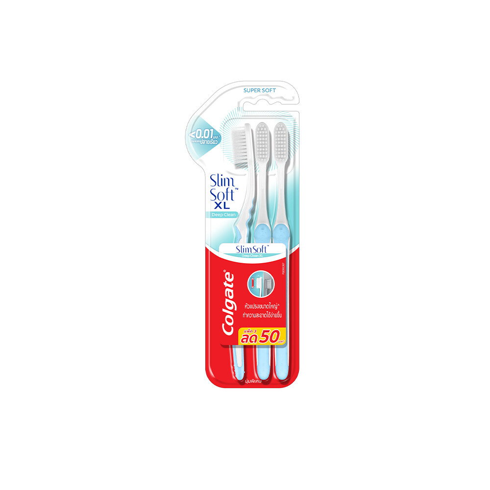 Colgate Slim Soft Deep Clean Ultra Soft Toothbrush Pack 3 คอลเกต ...