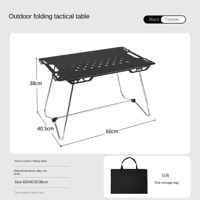 IGT Camping lightweight tactical table outdoor blackened aluminum alloy ...