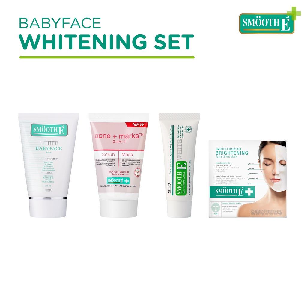 Smooth E Babyface Whitening Set เซ็ตดูแลผิว เพื่อผิวขาวกระจ่างใส ...