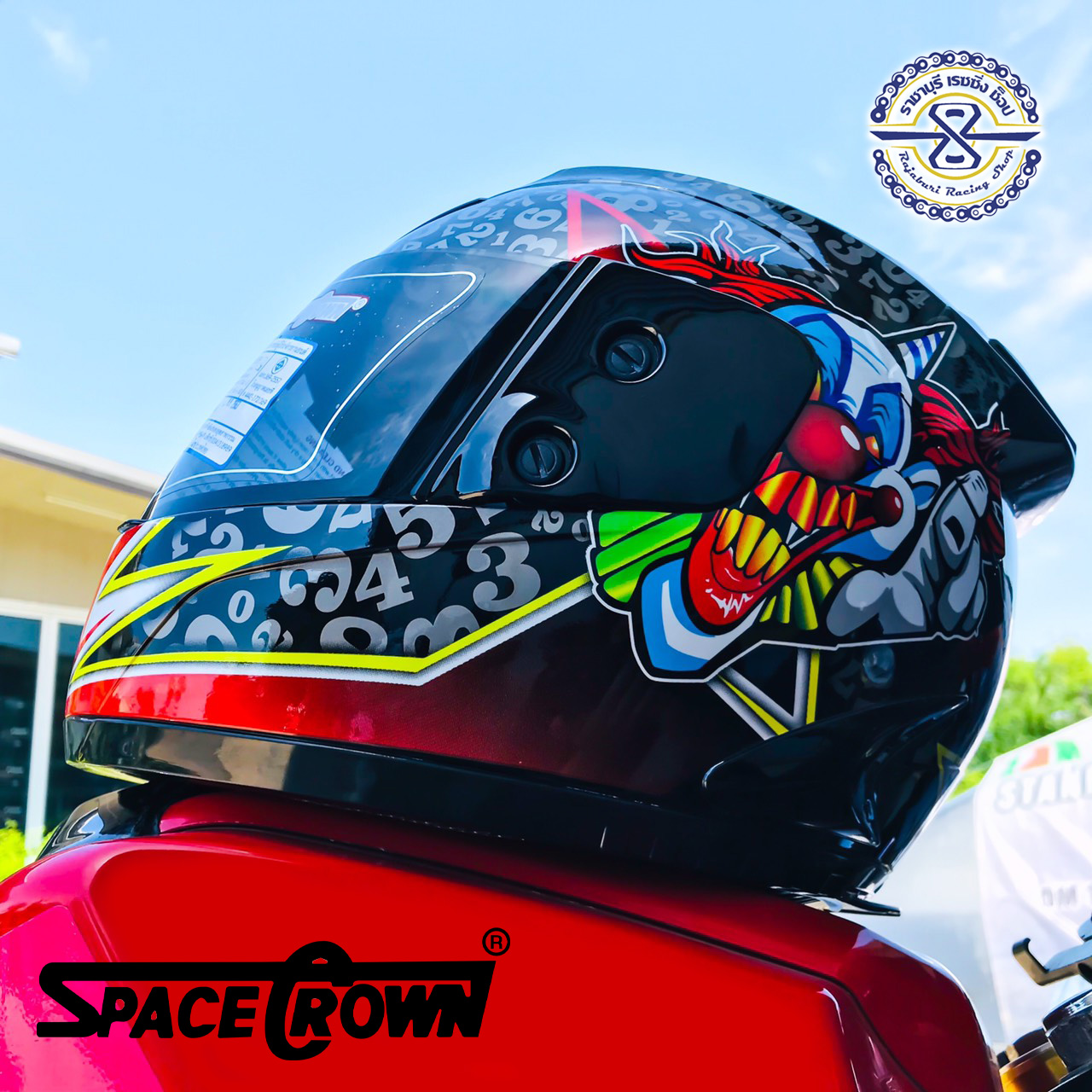 หมวกกันน็อค SPACECROWN FIGHTER ลาย 3 Joker - Rajaburi Racing - ThaiPick