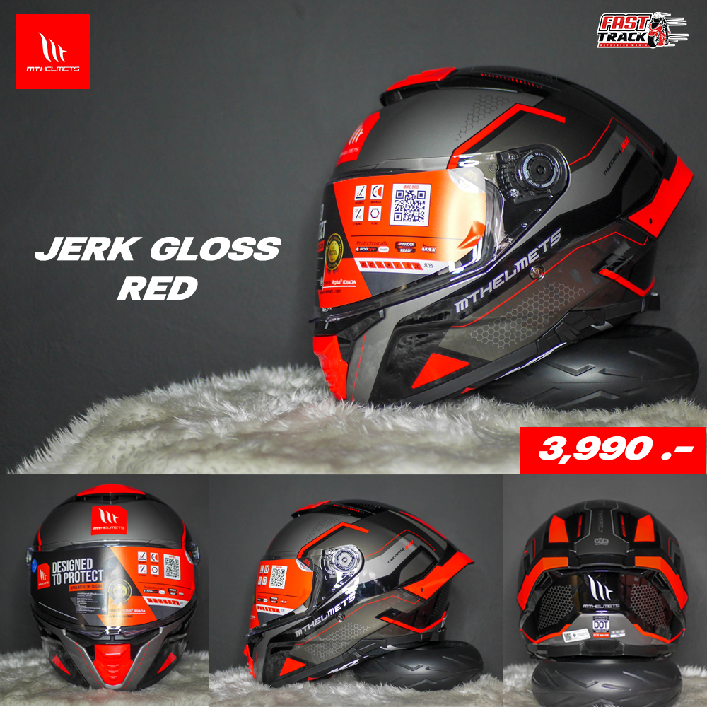 MT HELMET หมวกกันน็อคเต็มใบเเว่นสองชั้นสายรัดคาง DD RING รุ่น THUNDER 4 ...