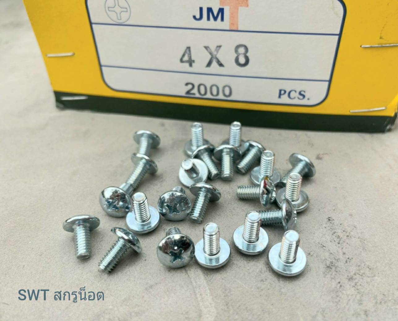สกรูหัวร่มขาว JMT M4x8 (ราคาต่อแพ็ค 50 ตัว) ขนาด M4x8mm หัวร่มประแจแฉก ...