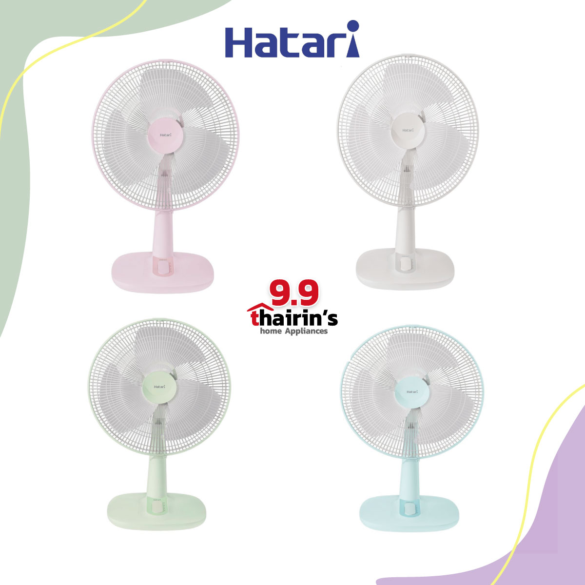Hatari พัดลมตั้งโต๊ะ ตั้งพื้น 16 นิ้ว รุ่น T16M1 T-16M1 (คละสี) - Sangfaifar shop - ThaiPick