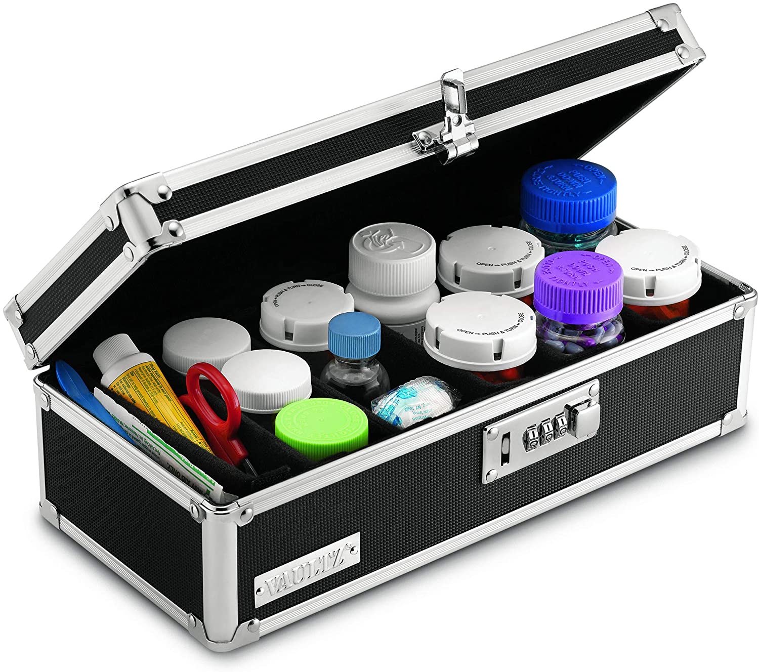 Vaultz_Locking_Medicine_Storage_Box_with_Combination_Lock__3.75"_x_11 ...