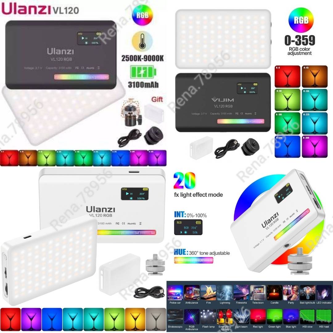 Ulanzi VL120 RGB ไฟ ไฟสีกล้องแสงมินิแบบพกพา ถ่ายภาพแสงมาร์ทโฟน Vlog เติมแสง RGB - lovezycom ...
