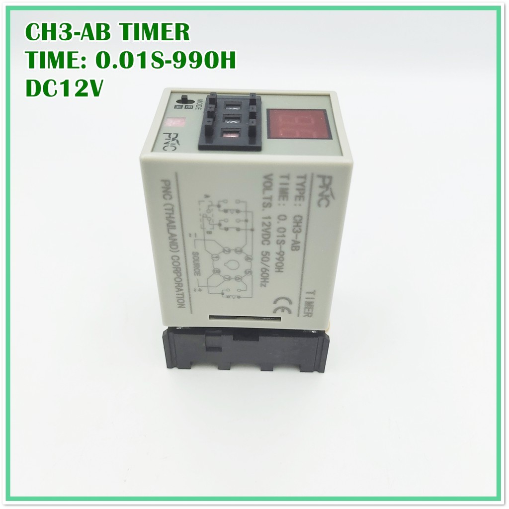 TYPE: CH3-AB DIGITAL TIME RELAY ไทเมอร์ดิจิตอล แถมซ็อกเก็ตฟรี TIME: 0 ...