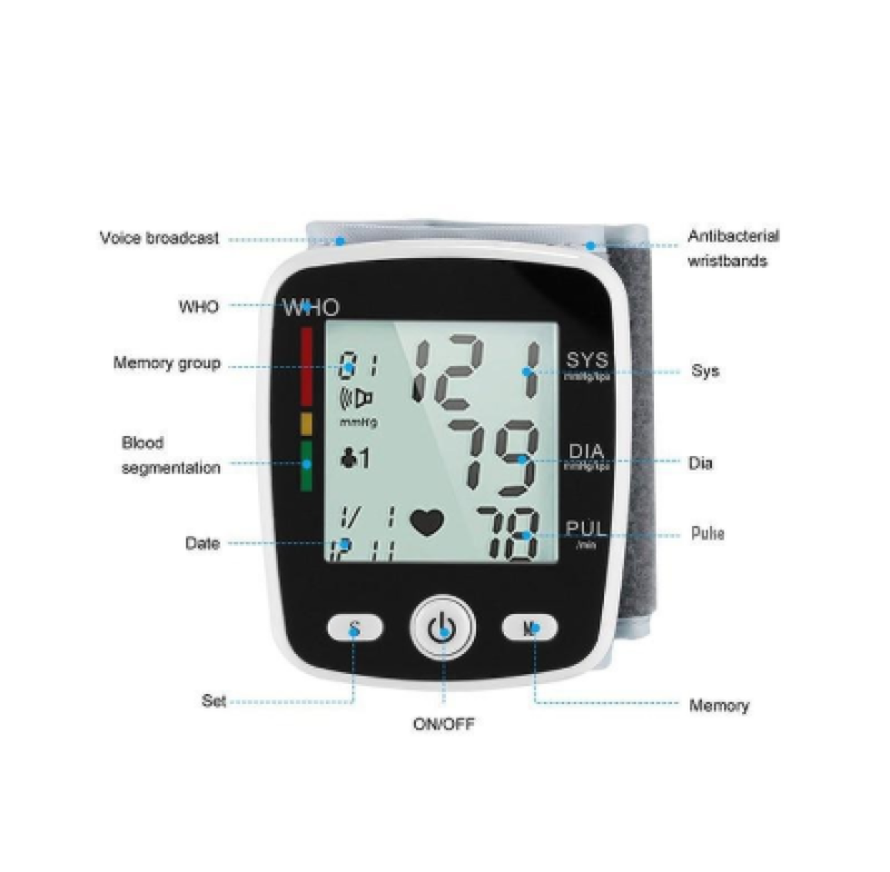 เครื่องวัดความดันและอันตราการเต้นของหัวใจ ข้อมืออิเล็กทรอนิกส์ดิจิตอล CK-W355 Rechargeble Wrist ...