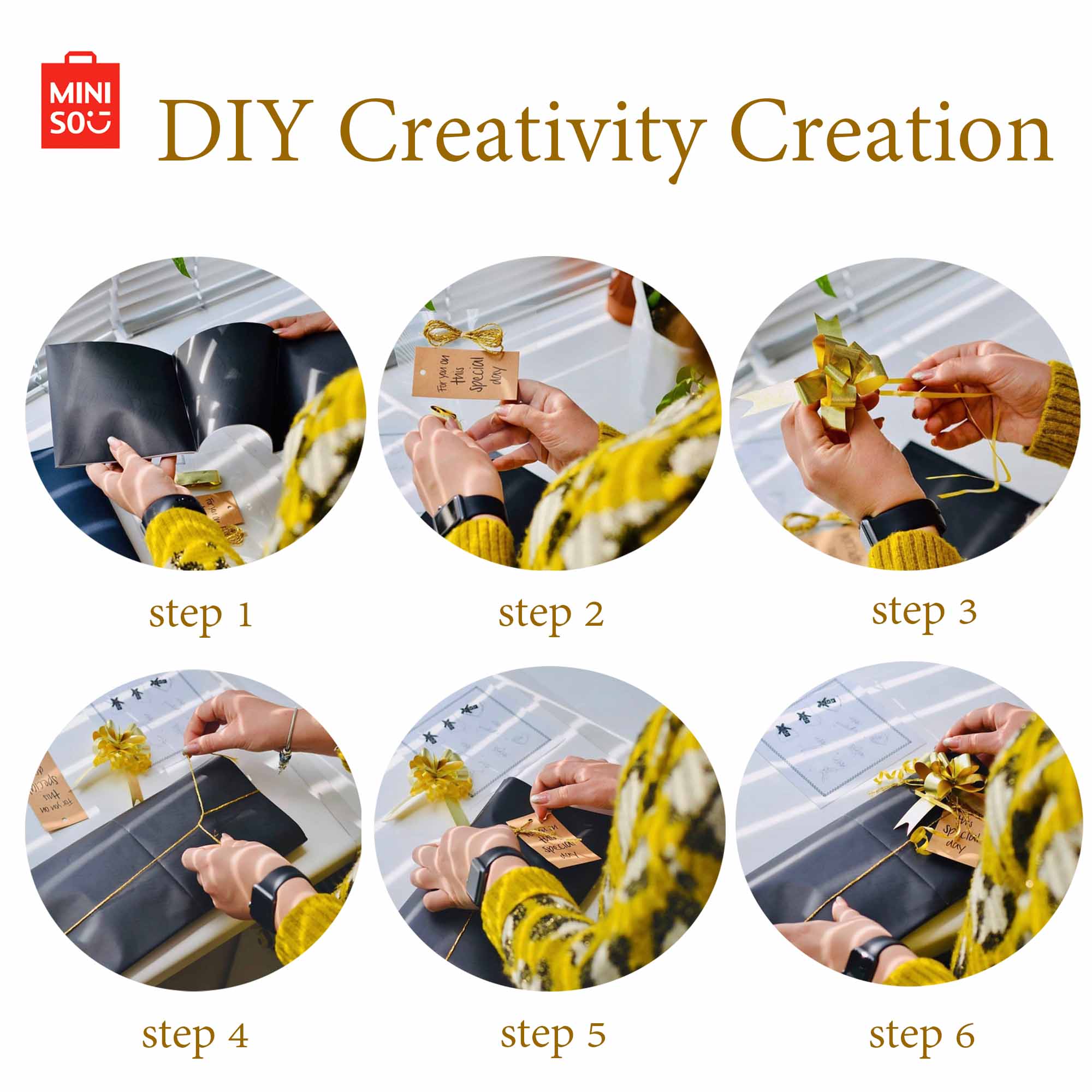 (Gold) MINISO DIY Material for Gift Box Gold color : กระดาษห่อของขวัญสี ...