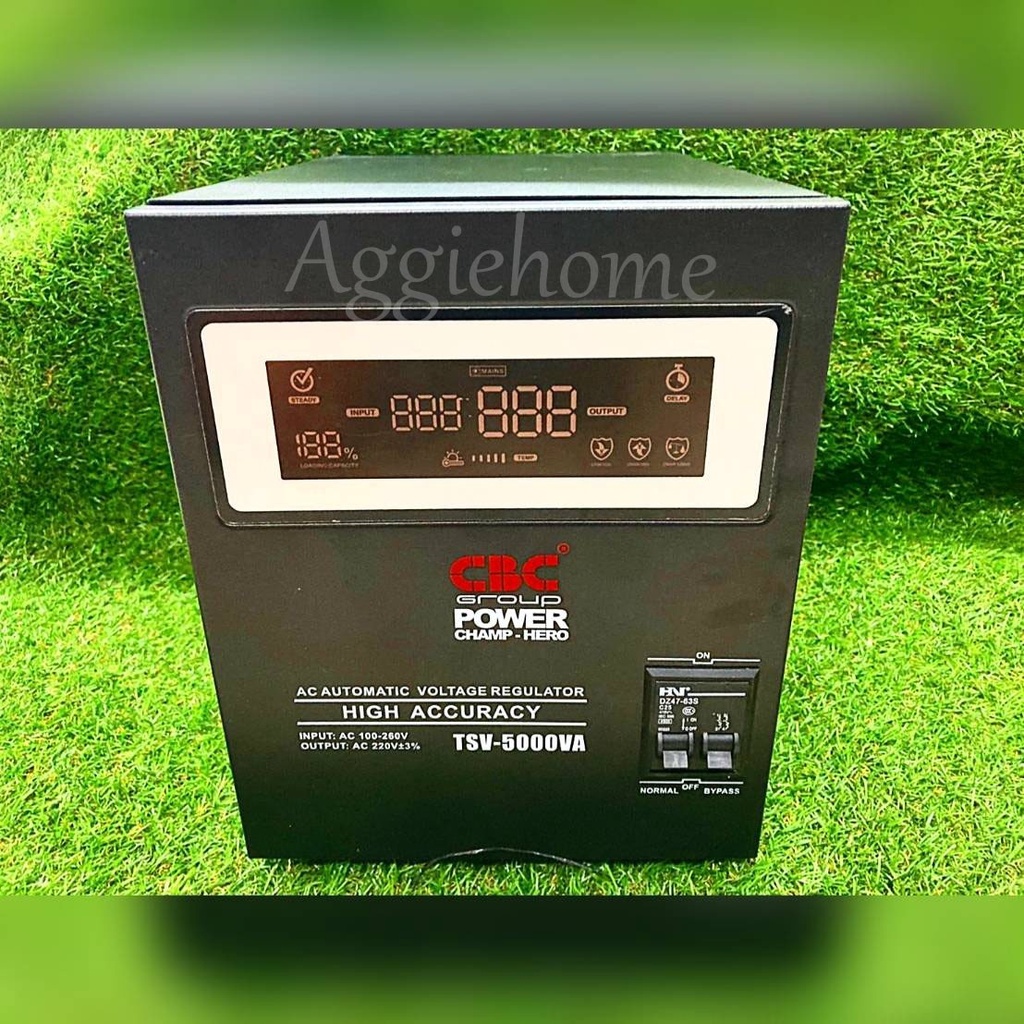 CBC เครื่องปรับแรงดันไฟฟ้าอัตโนมัติ รุ่น TSV-5KVA (สีดำ) แรงดัน 100-260 โวลท์ หน้าจอ LED เครื่อง ...