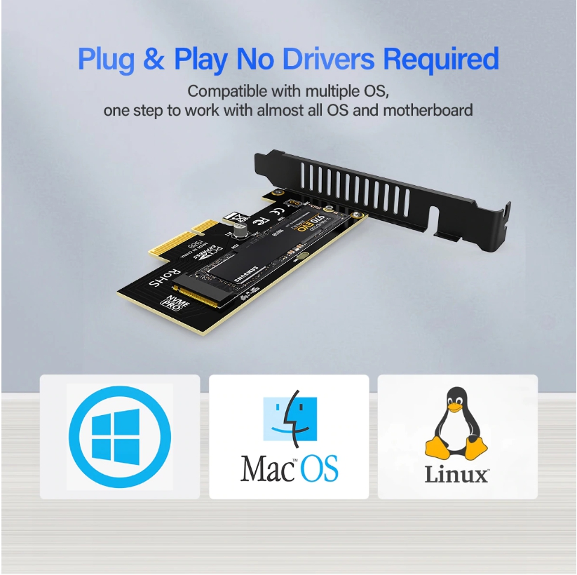 LB Share.PCIE 3.0 X4 adapter M.2 NVMe SSD TO PCIE 3.0 X4 adapter M Key ...