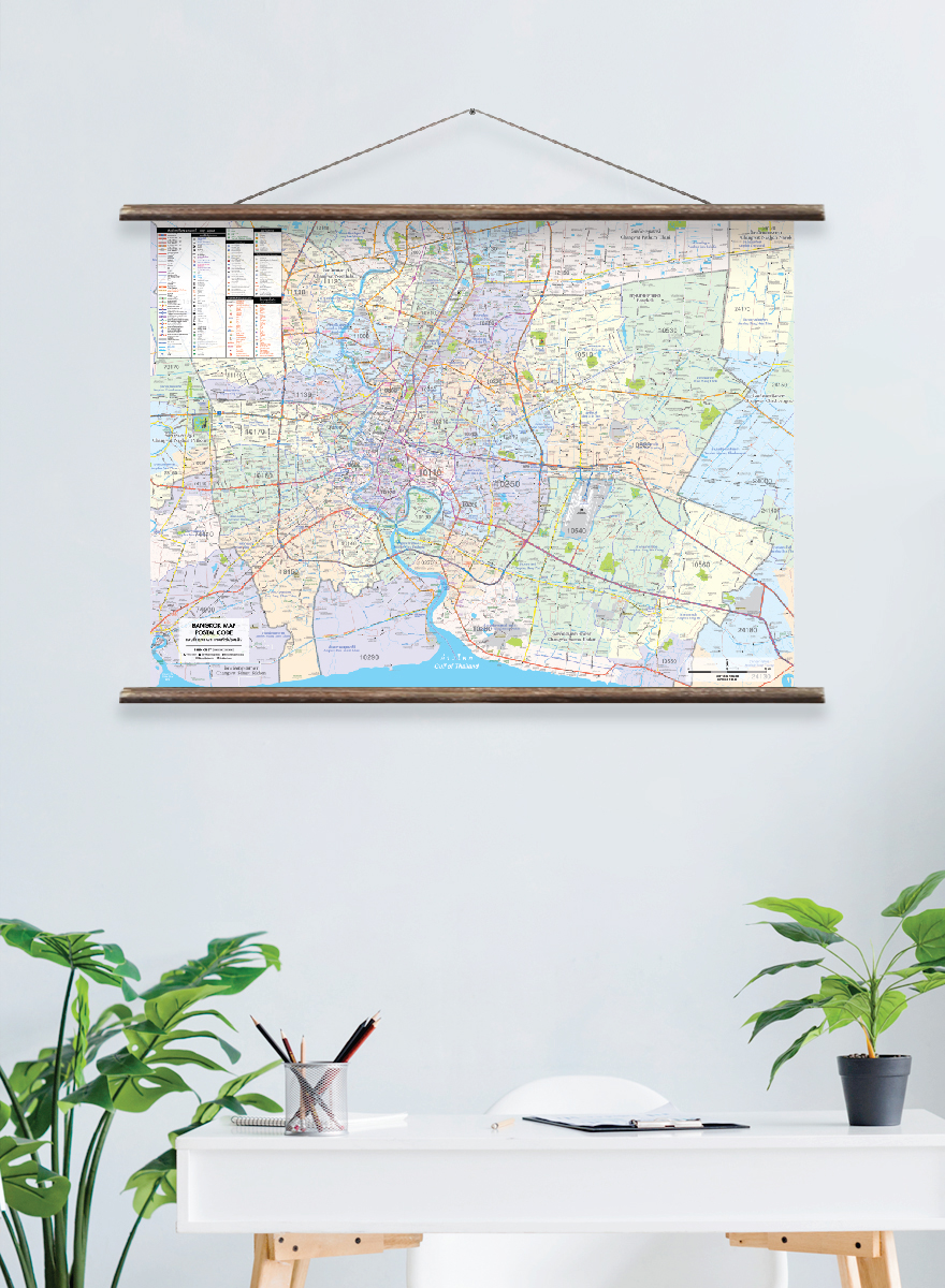 ภาพแขวนผนังแผนที่กรุงเทพฯ และรหัสไปรษณีย์ Bangkok Map and Postal Code ...