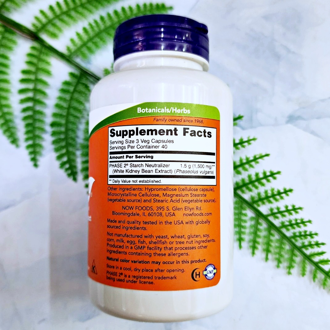 สารสกัดจากถั่วขาว Phase 2 White Kidney Bean Extract 500 mg 120 Veg ...