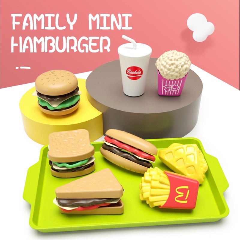 27 Pack Kids Burger Pretend Cooking Playset มินิครัวอาหารปลอมของเล่น ...