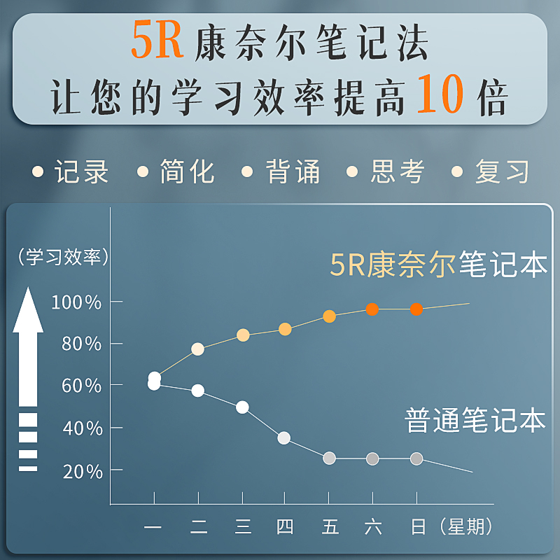 Cornell Loose-Leaf Paper 5R Memory Method Efficient Notebook A4 Grid A5 ...