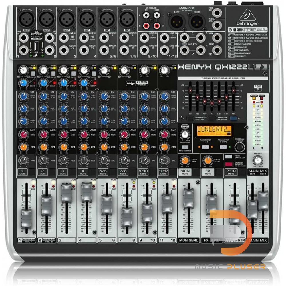 Behringer XENYX QX1222USB มิกเซอร์ แบบอนาล็อค 16-Input 2/2-Bus Mixer ...