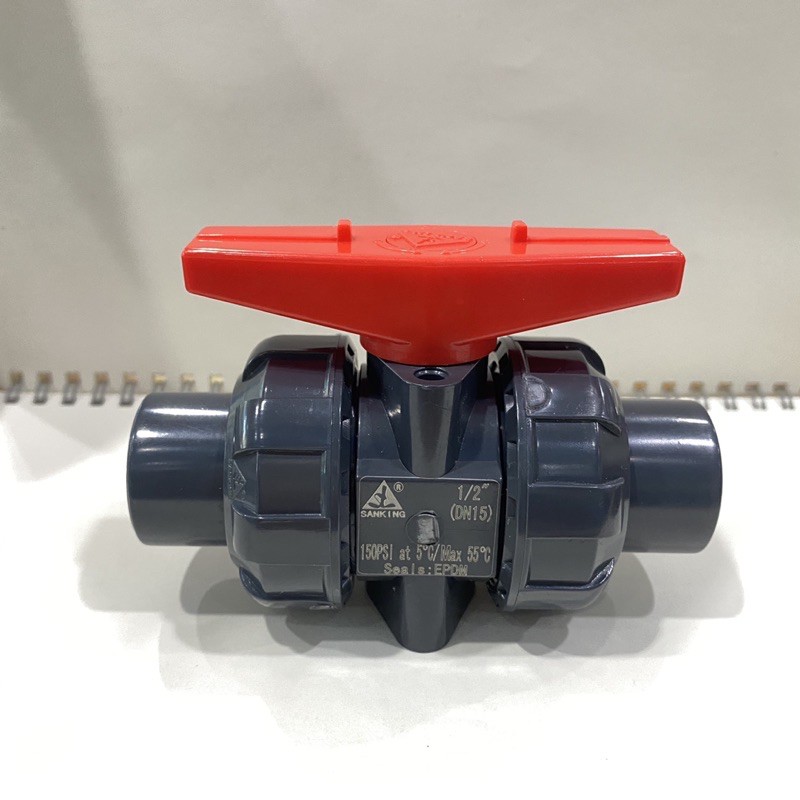 บอลวาล์ว Ball Valve UPVC Sanking sch.80 สีเทา แบบสวมท่อ UPVC ขนาด 1/2 ...