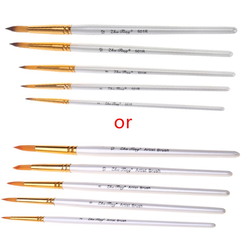 5pcs Professional Painting Brushes Set Acrylic Oil Watercolor Paint Brush Drawing Tool Art ...