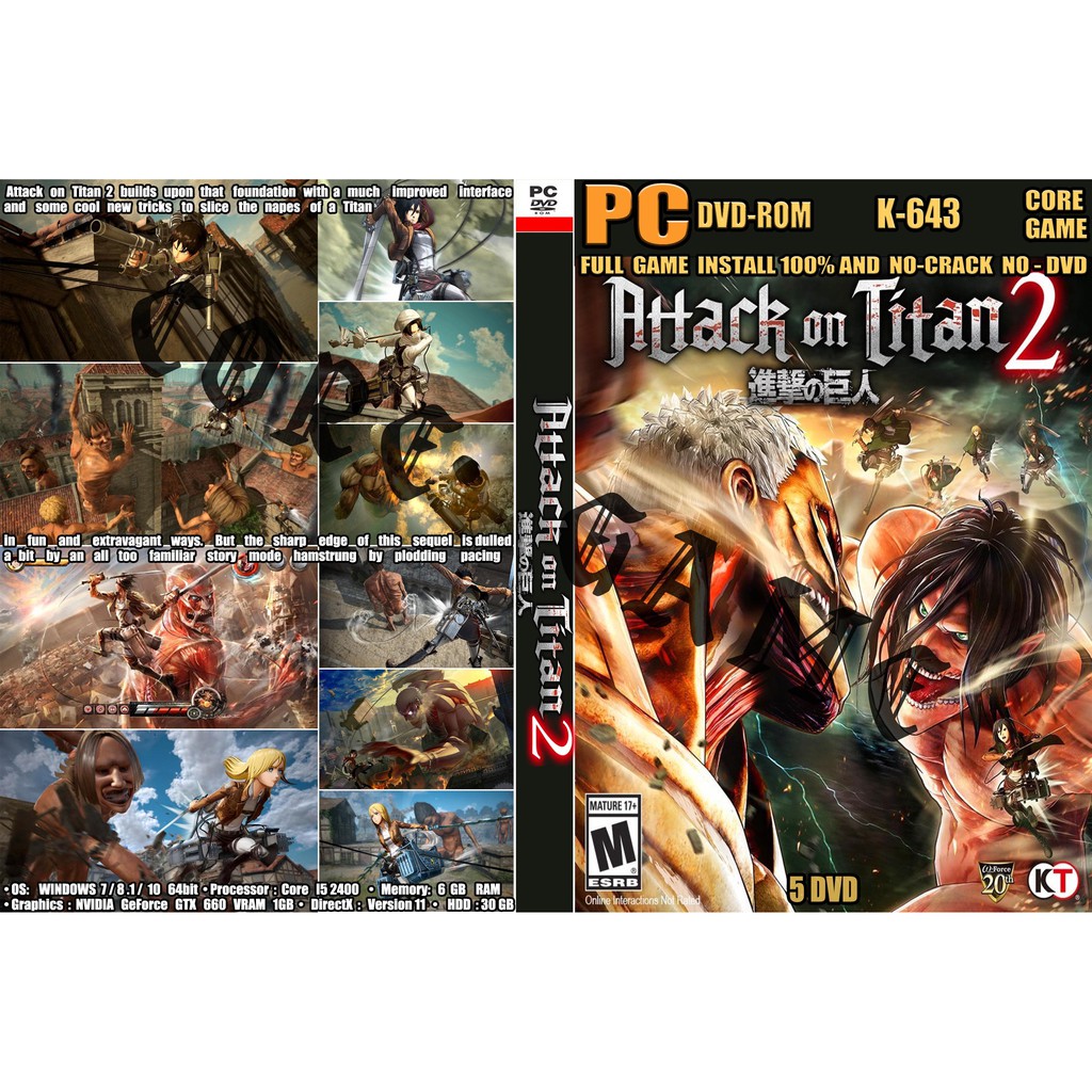 DMZ Game Zone แผ่นเกมส์ PS 5 ps4 มือสอง แผ่นเกมส์ ps2 Attack on Titan 2 ...