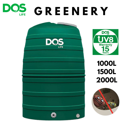 ถังเก็บน้ำ Dos รุ่น Greenery (สีเขียว) 1000ลิตร ...รับประกันสูงสุด 15 ปี.... | Lazada.co.th