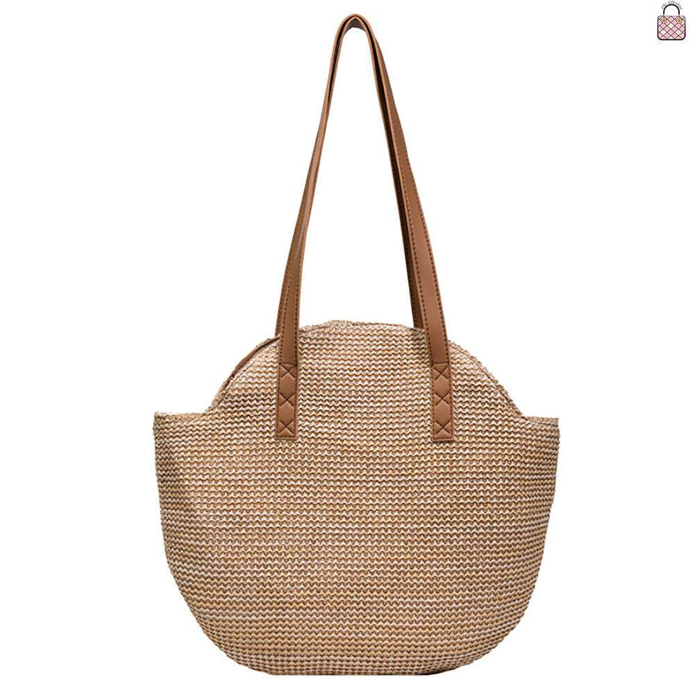 Handmade Woven Shoulder Bag Boho Summer Vacation Tote Straw Beach ...