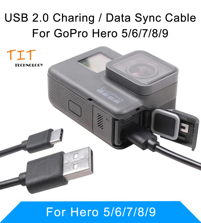 สายชาร์จ / สายข้อมูล USB 2.0 สำหรับ GoPro Hero 5/6/7/8/9 - สีดำ (100 ...