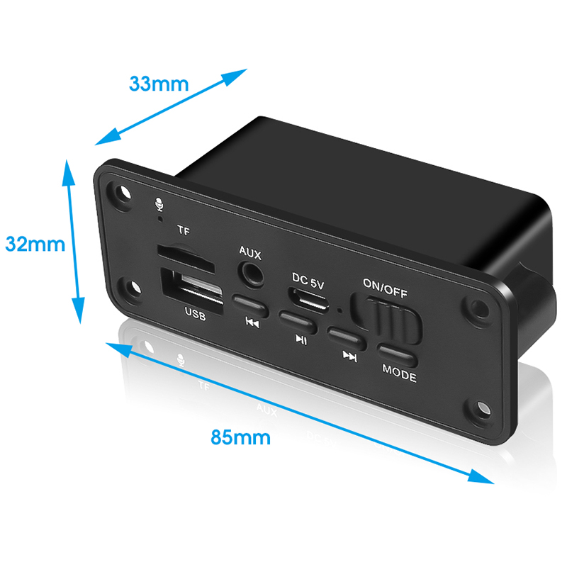 2X3W Amplifier DC 5V MP3 WMA Wireless Bluetooth 5.0 Decoder Board Audio Module USB FM TF Record ...