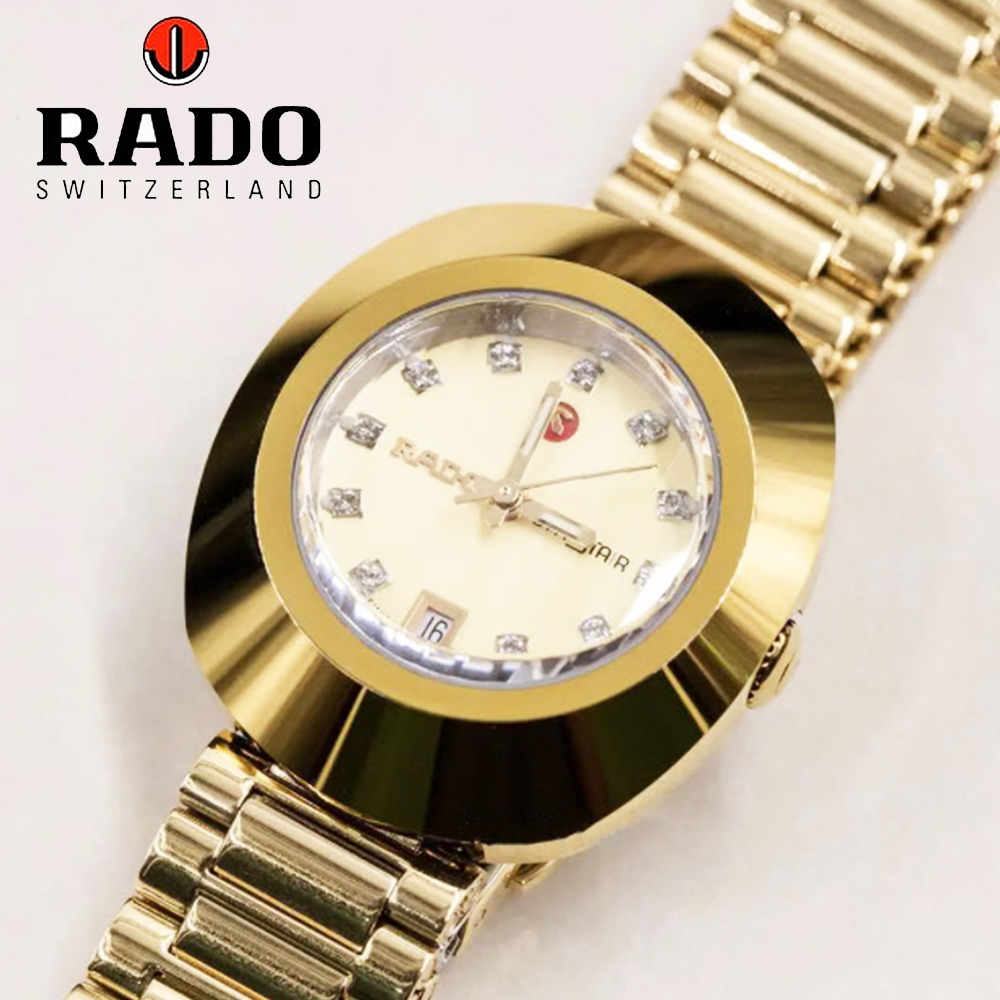 ส่งฟรี !! Rado Diastar Automatic นาฬิกาข้อมือสุภาพสตรี 11 พลอย สายทอง ...