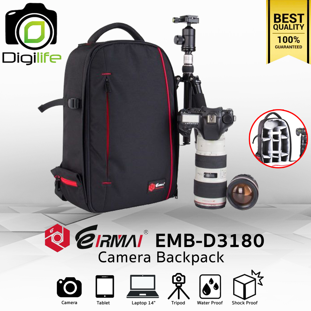 Eirmai Bag EMB-SD06-Z Canvas Backpack For Camera Flash Accessories กระเป๋ากล้อง กระเป๋าไฟ กันน้ำ ...