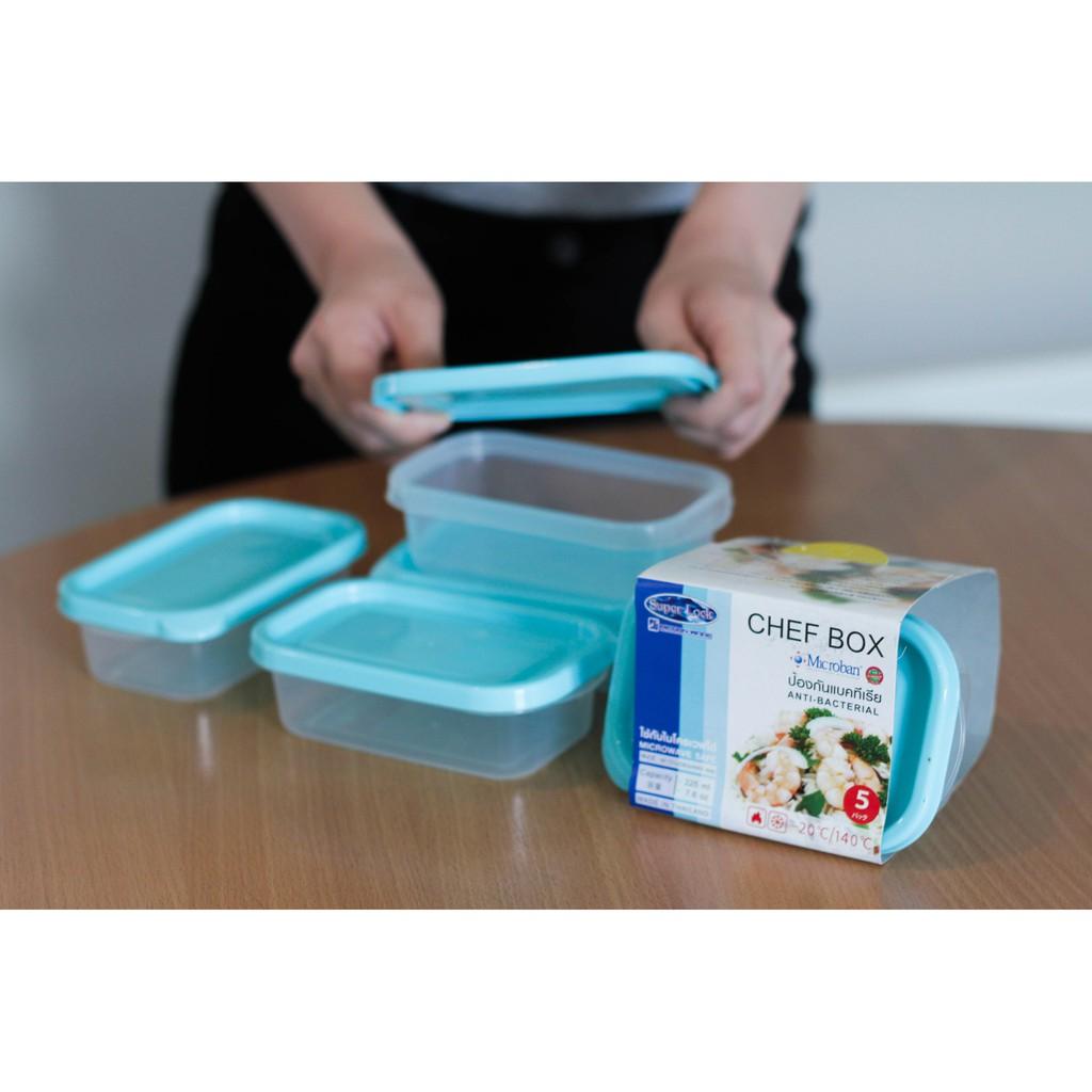 แพ็ก 5 กล่อง 10 ชิ้น Super Lock กล่องใส่อาหาร Chef Box ทรงผืนผ้า รุ่น 6071 225 มล. ป้องกัน ...