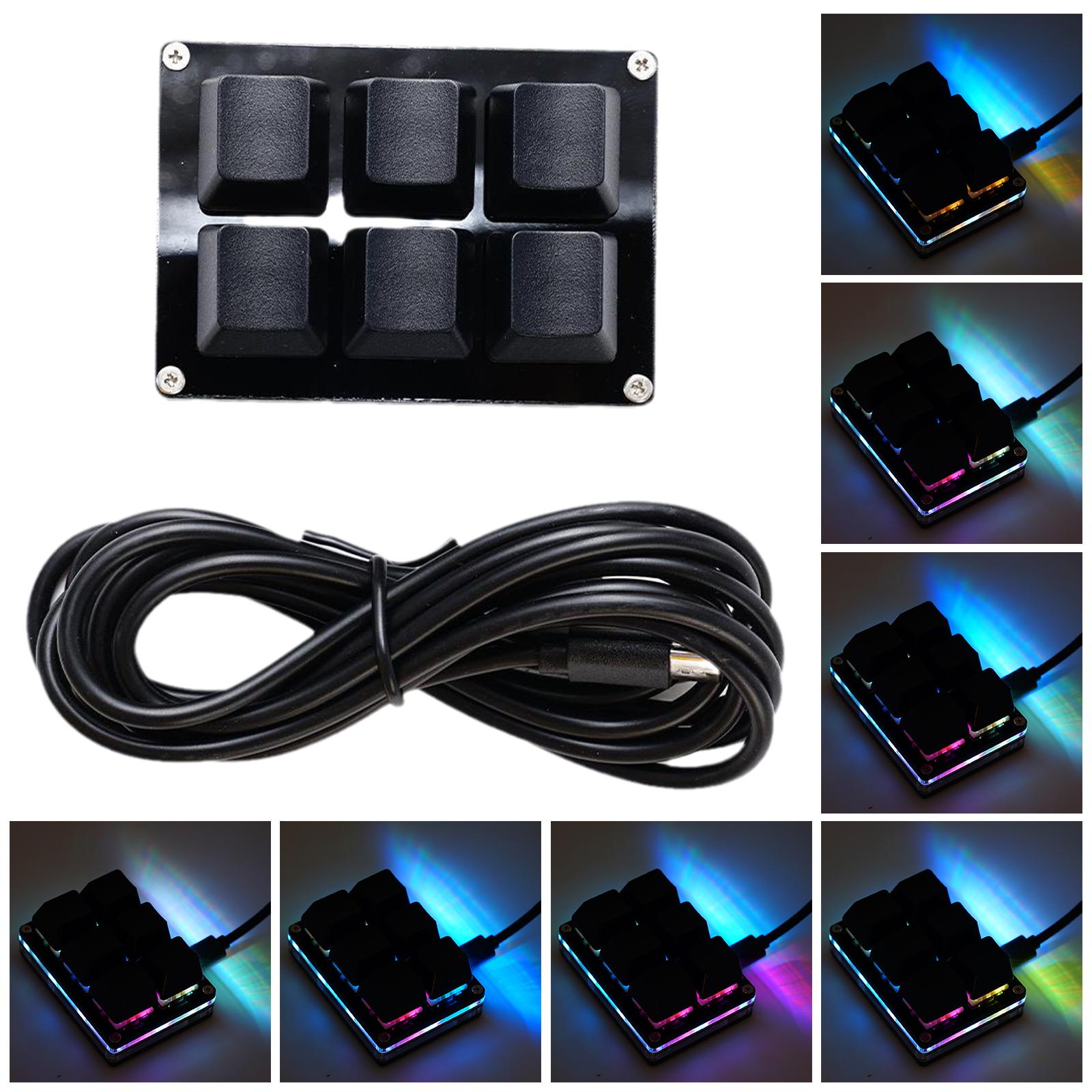 6 Keys Black Keypad Mini Keyboard Copy Paste Custom Mechanical Shortcut Key One Password Key ...