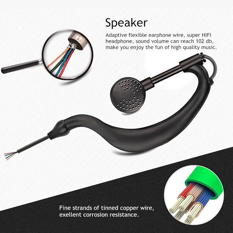 2pcs PTT, Mic radio communication earpiece, Mic radio earphone, K type ...