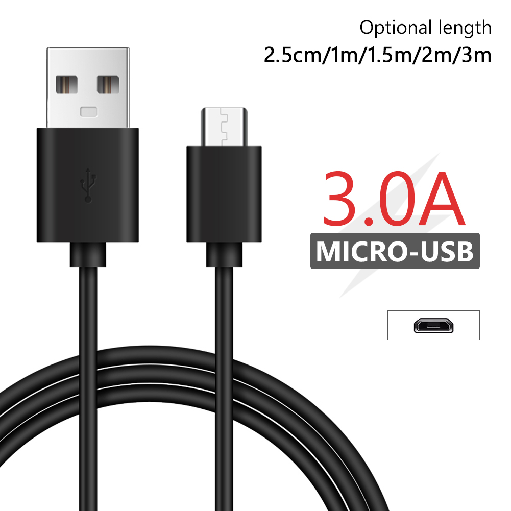0.25-1-1.5-2-3m Micro Usb 3a Quick Charging Cable Data Sync Cord For ...