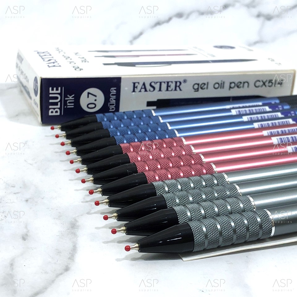 [แพ็ค 2ด้าม/5 ด้าม/12 ด้าม] ปากกาลูกลื่นเจล แบบกด 0.7 ฟาสเตอร์ Faster ...