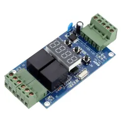 12V Dual Programmable Relay PLC Board Cycle Delay Timer Module 2 ...