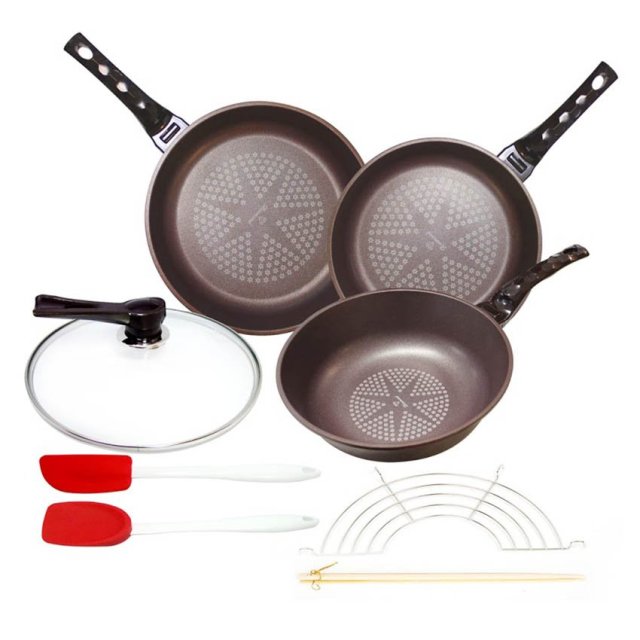 Coocan Pan Chocolate Set ชุดกระทะเคลือบผงเพชรคูแคน สีช็อกโกแลต ราคา ...