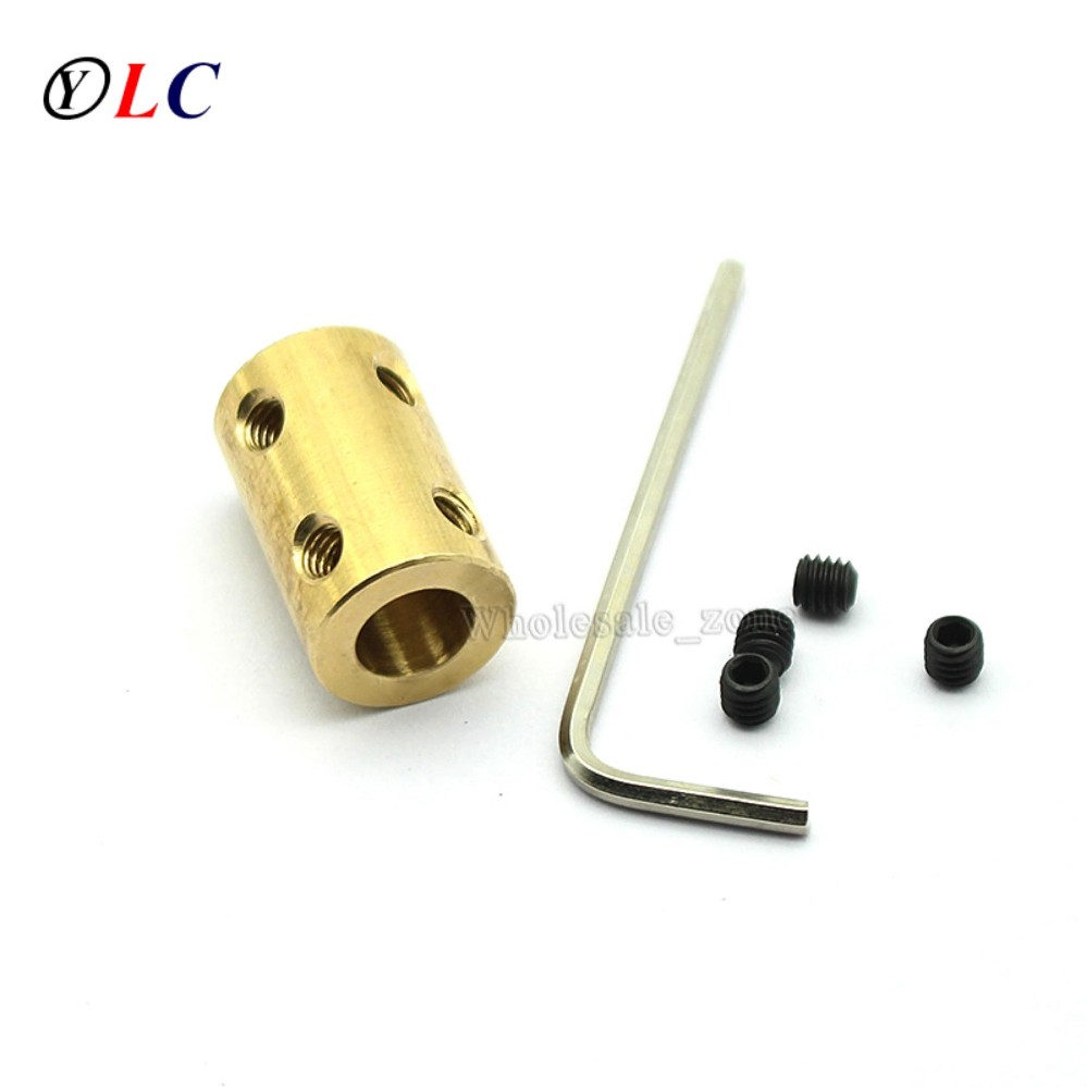 OD14 L22 5*8mm Brass Copper Rigid Tube Coupler 5mm to 8mm Stepper Motor ...