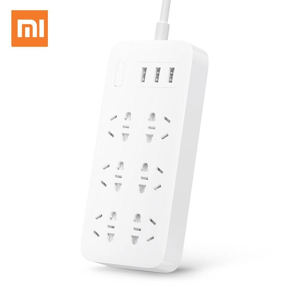 Original Xiaomi Mi เต้าเสียบไฟ Strip 3 USB 2A Fast ชาร์จปลั๊กต่อ 6 อะแด ...