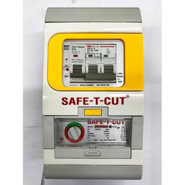 Safe-T-Cut เครื่องตัดวงจรกระแสไฟฟ้ารั่วลงดินอัตโนมัติ 2P 50A รุ่น ...