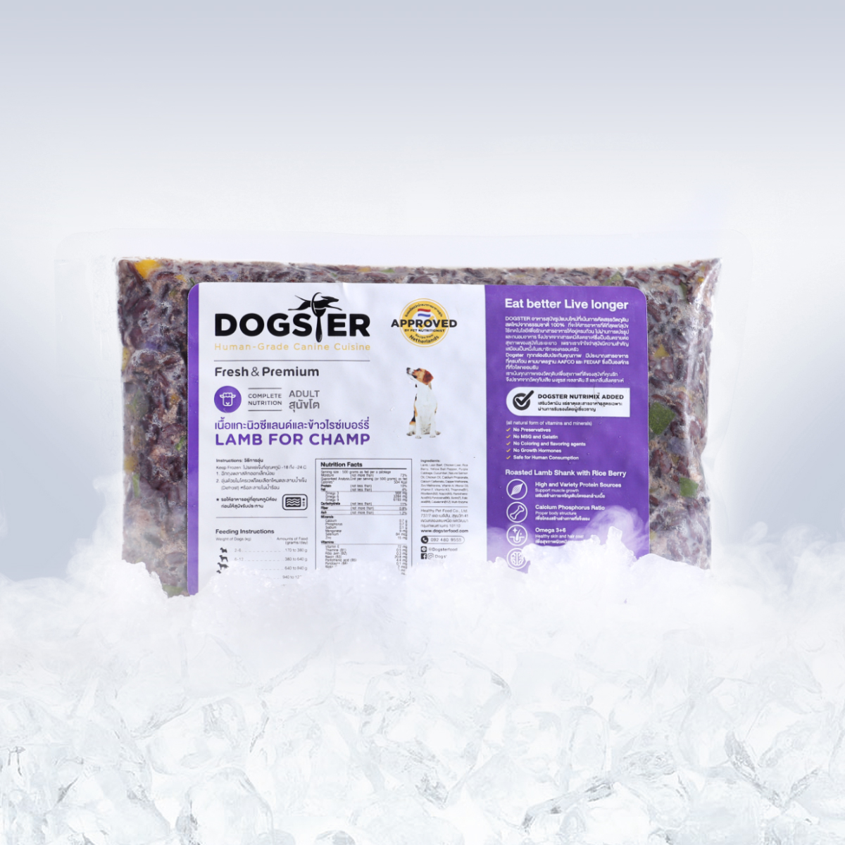 DOGSTER FRESH ด็อกส์เตอร์ เฟรช ขนาด500กรัม อาหารมื้อหลักสุนัข/อาหารสด ...