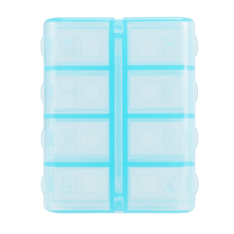 Plastic Rectangle 8 Compartments 7 Days Medicine Pill Box - esfhbftgjm ...