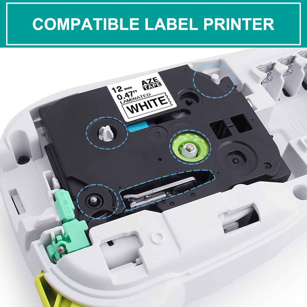 Fimax 3pcs 9mm White on Clear Compatible TZe 125 Label Tape for Brother ...