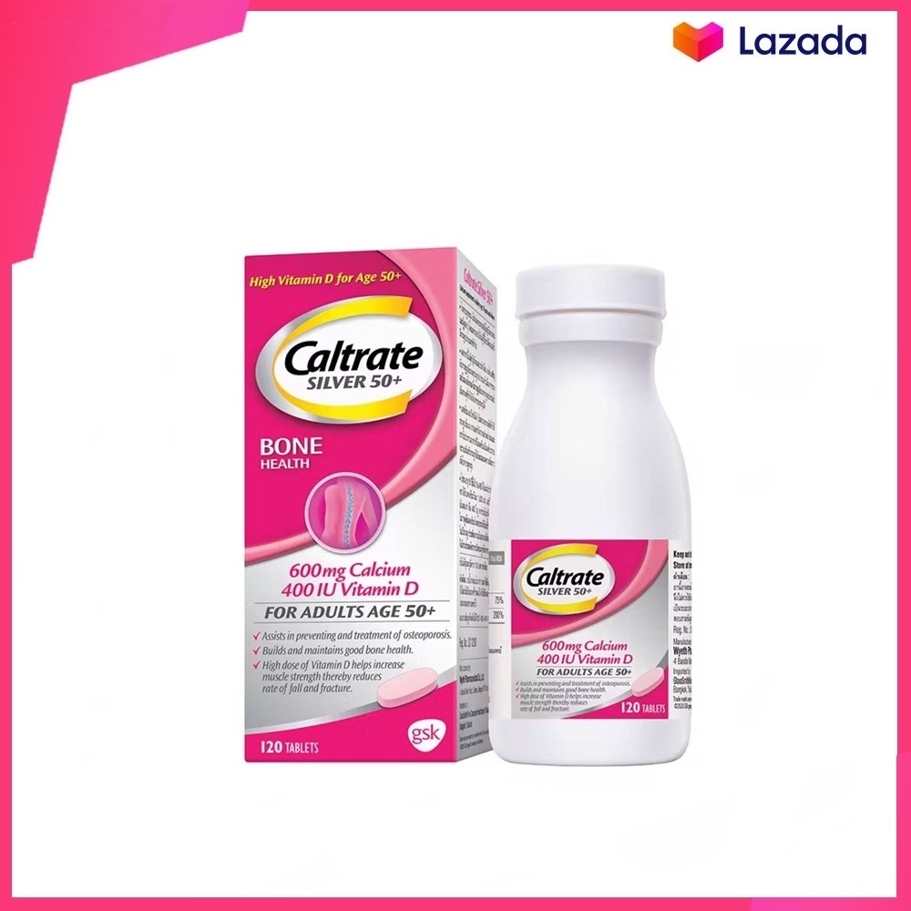 CALTRATE SILVER 50+ สีชมพู 120 เม็ด สำหรับผู้สูงอายุ 50 ปีขึ้นไป สินค้า ...