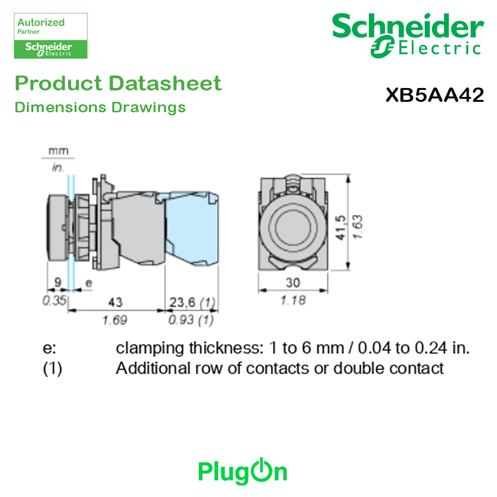 XB5AA42 - Schneider Electric - สวิทช์ปุ่มกด Push button switch,สวิตช์ ...