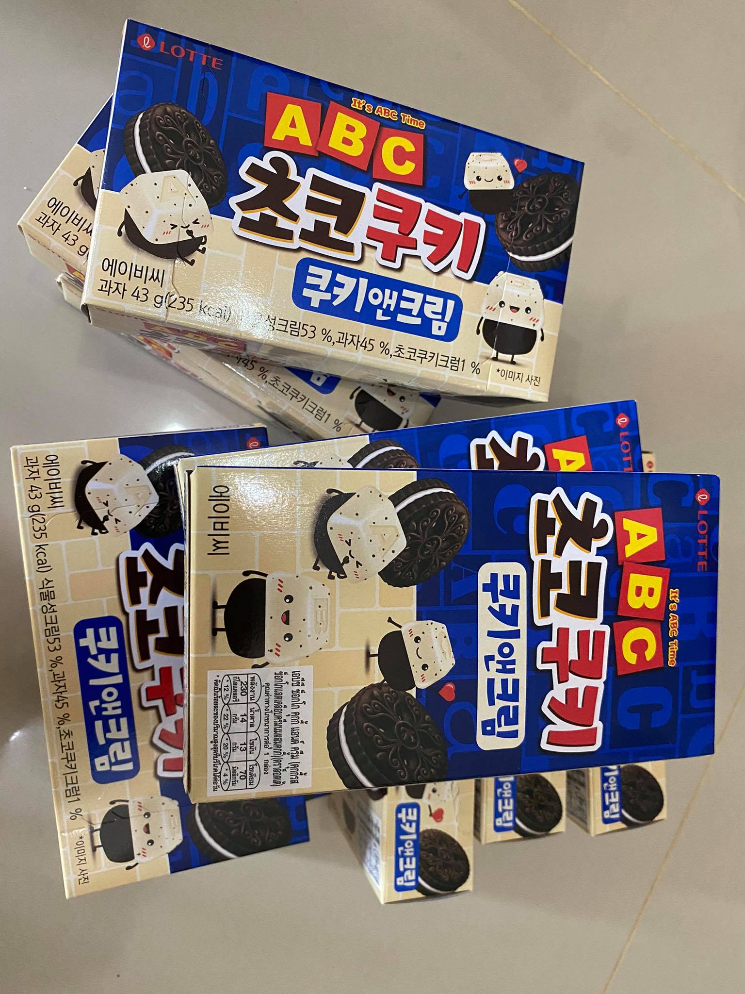 LOTTE ABC COOKIE ขนมเกาหลี คุกกี้โอรีโอ้ Oreo Choco Cookie & Cream ...