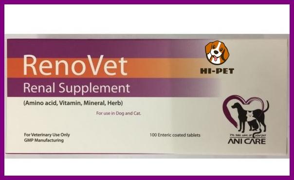 RenoVet (Renal Support) 100 เม็ด บำรุงไต สุนัข-แมวป่วยโรคไต โรคนิ่ว ...