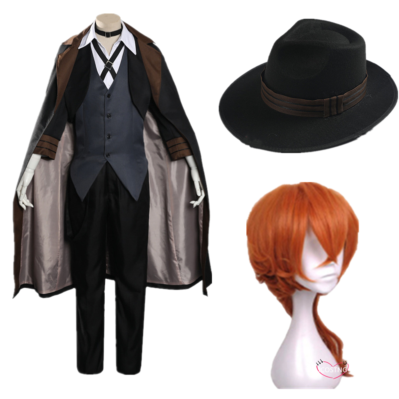 Bungou Stray Dogs Men Women Nakahara Chuuya Cosplay Costume Wig Hat ...